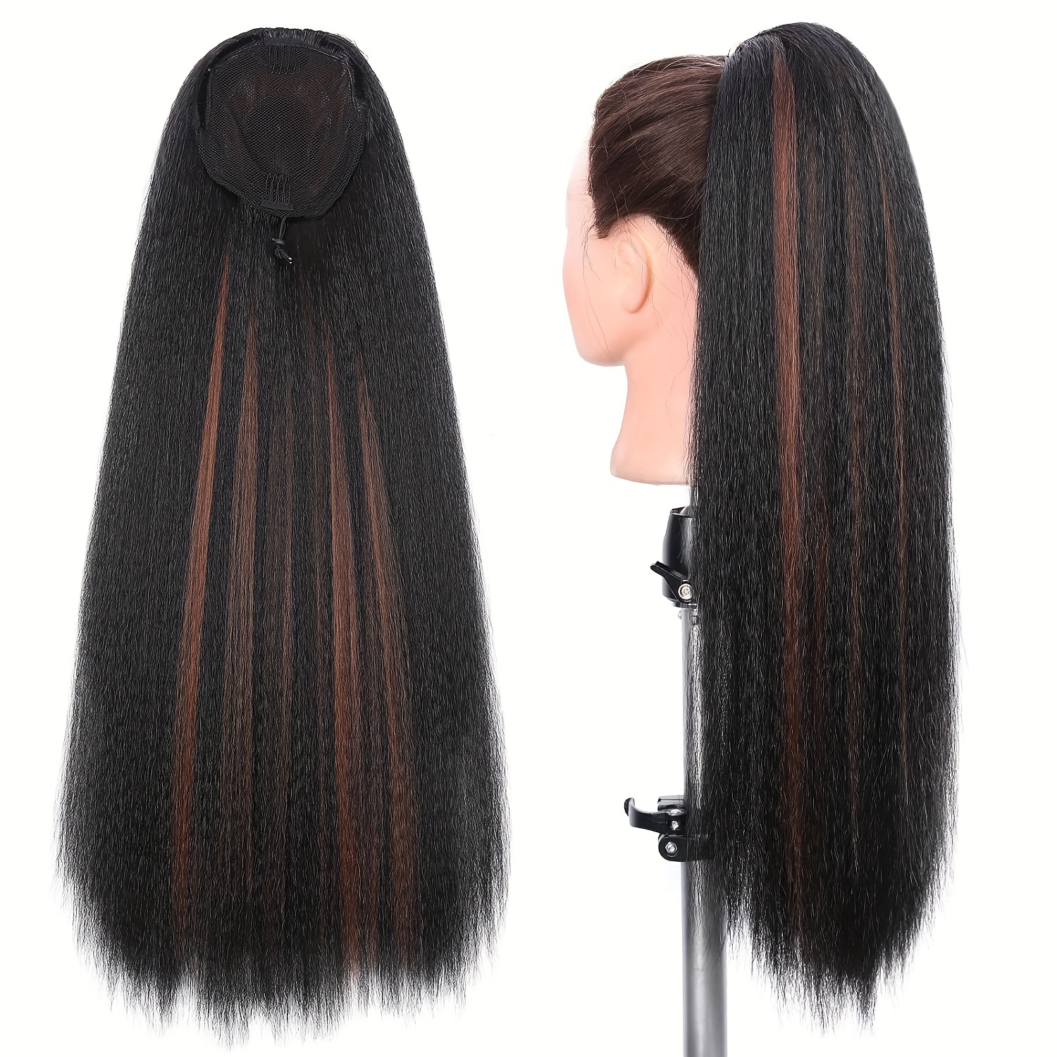 16 Zoll Kinky Straight Ponytail Extension Synthetische - Temu Germany