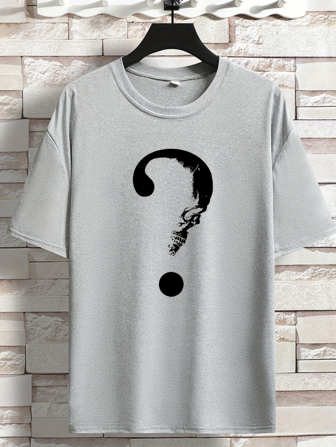 Plus Size Question Mark Print T shirt Men's Casual Street - Temu New ...