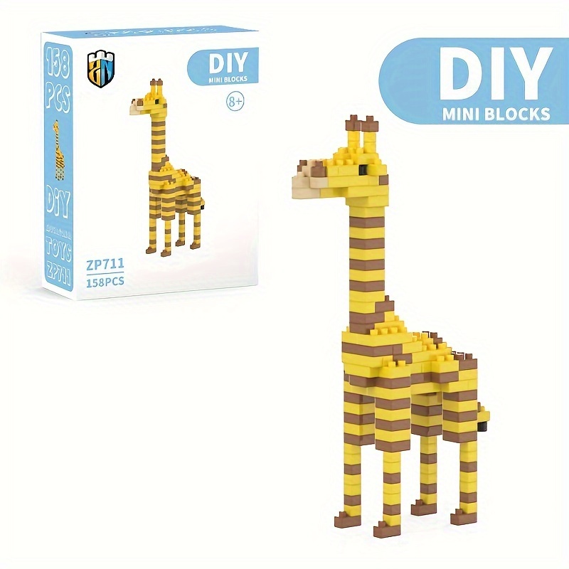 Animals Building Blocks Giraffe Panda Sheep Deer Zebra Hippo Cow Bear ...