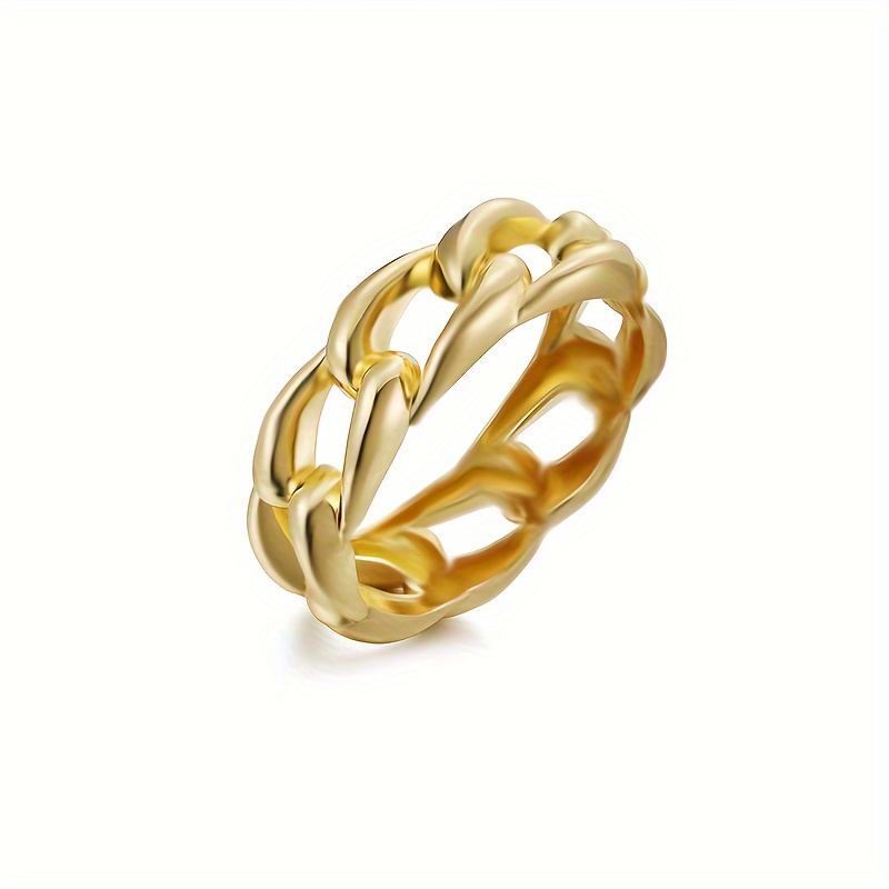 Fashion Simple Style Copper Chain Ring Suitable Hipster Hip - Temu Portugal