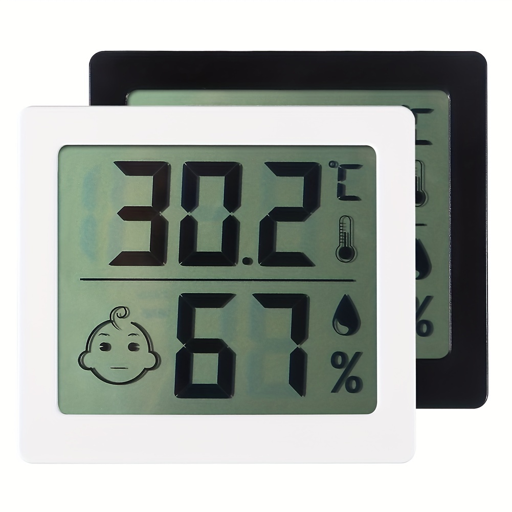 1pc 섭씨화씨 전환 가능 실내 및 실외 전환 가능한 습도 및 온도 측정기 포함 실내 온도계 편안함 알림 Temu