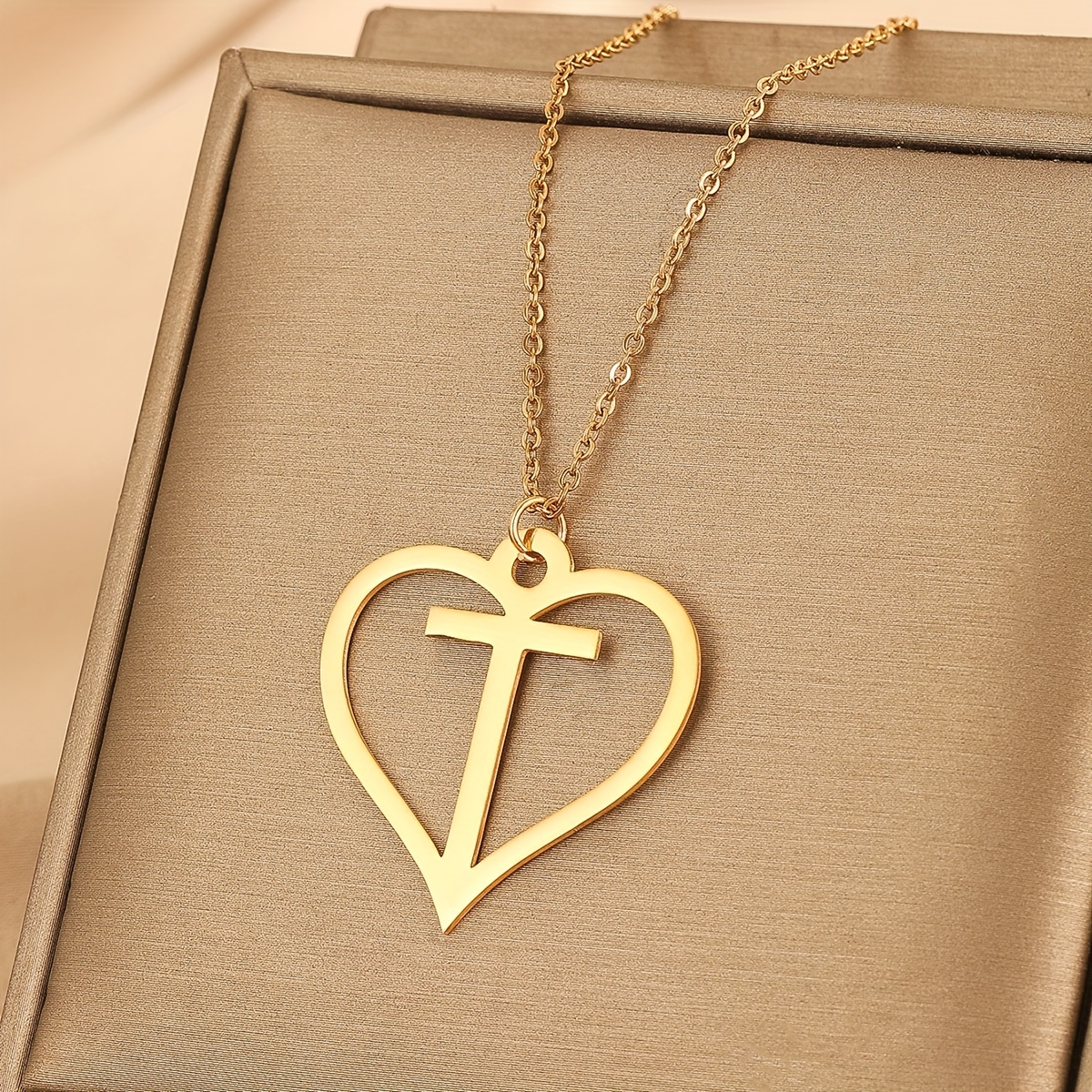 Men's Initial A-z Capital Letter Love Heart Pendant Necklace, Alphabet ...