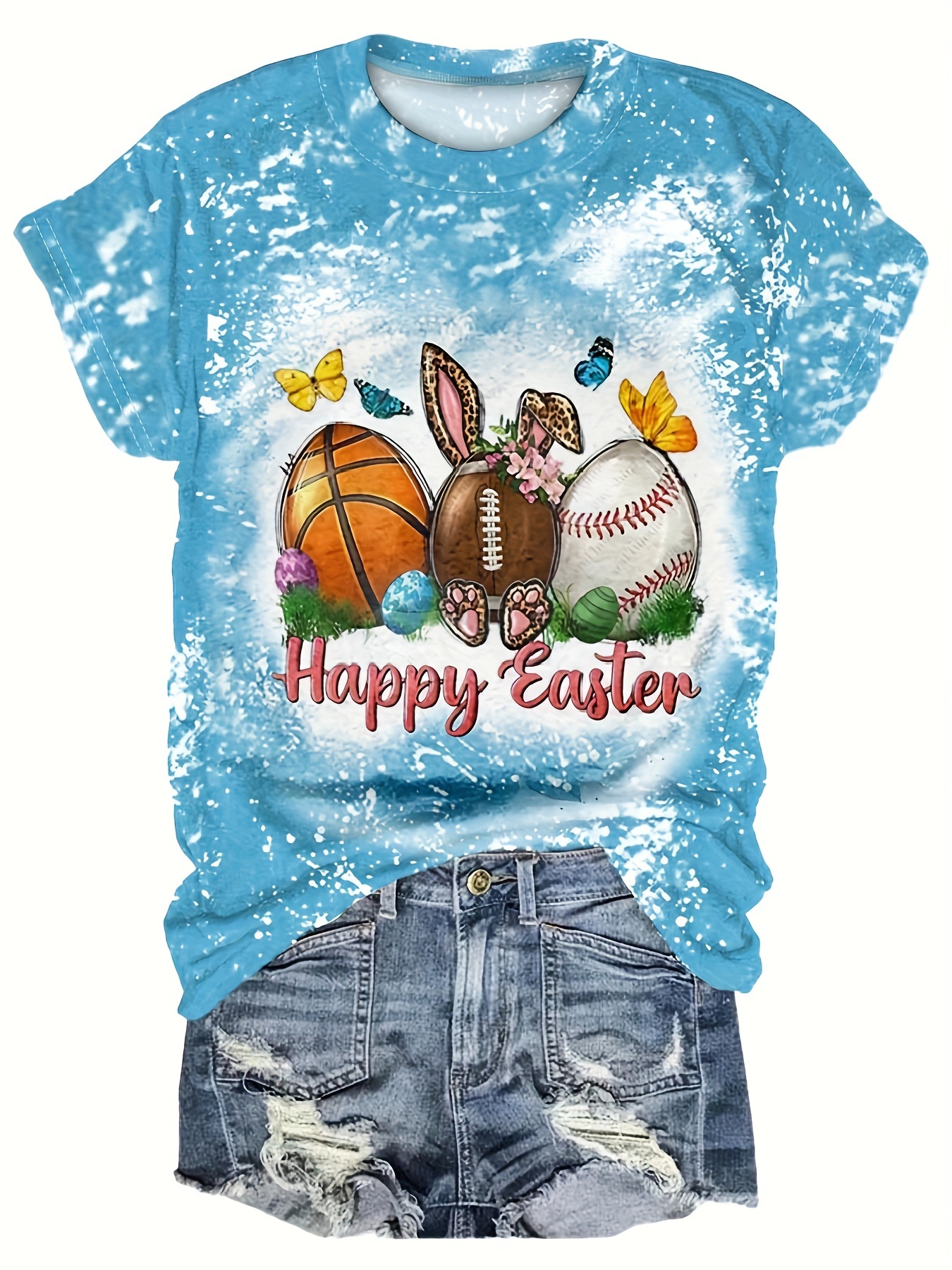 print t shirt casual short sleeve crew neck top - Temu Canada