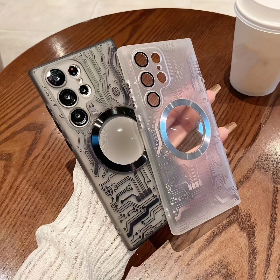 Creative Magnetic Circuit Board Pattern Full Lens Phone Case - Temu ...
