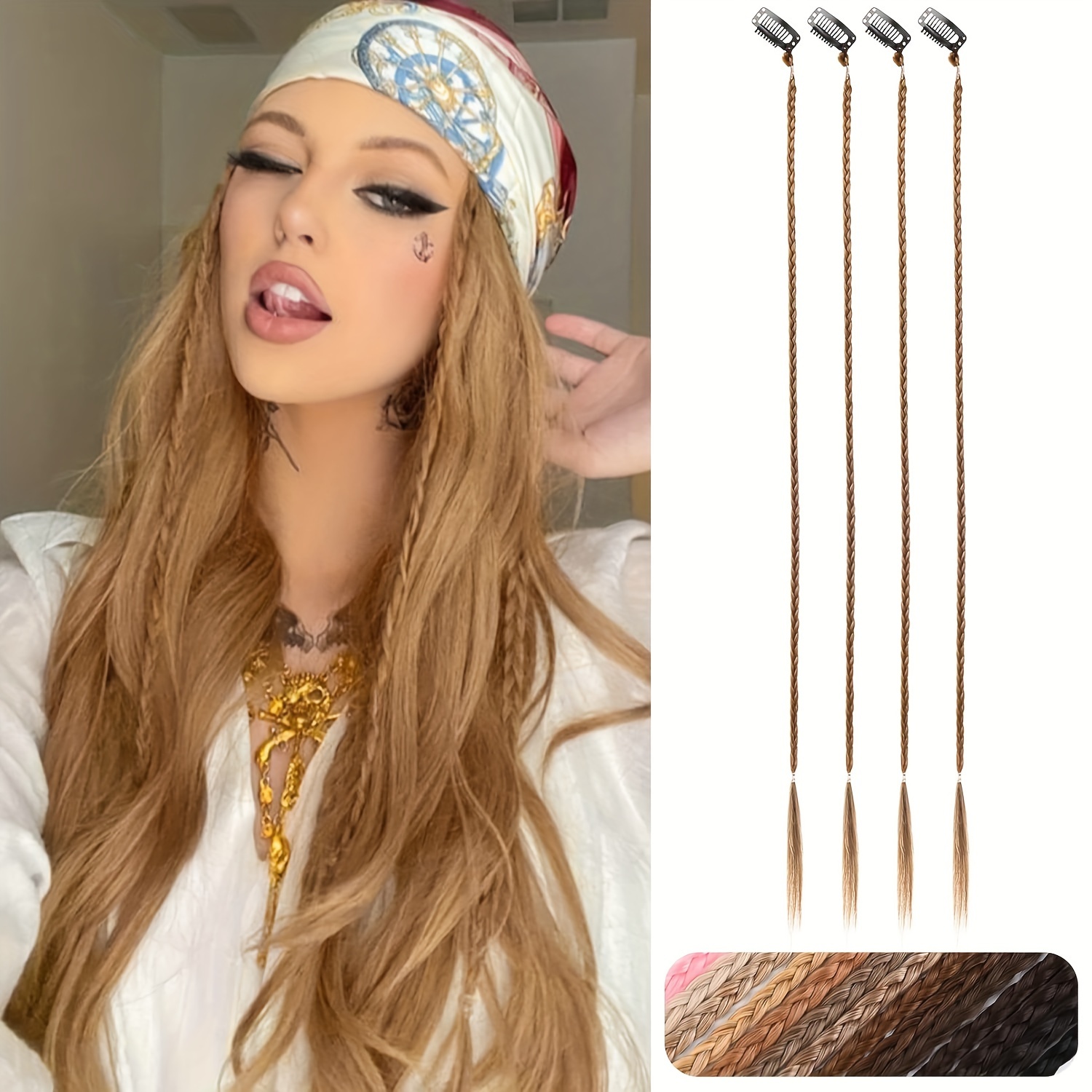Clip In Braided Hair Extensions Baby Braids Extensions Long - Temu ...