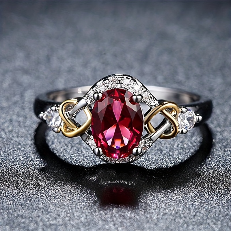 Gorgeous Trendy Charm Love Zirconia Ring, Men's Birthday Wedding Party ...