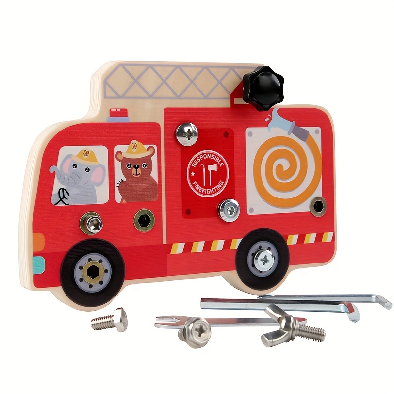 Early Education Bear Fire Bus Screw Repair Tools Hand Eye - Temu Canada