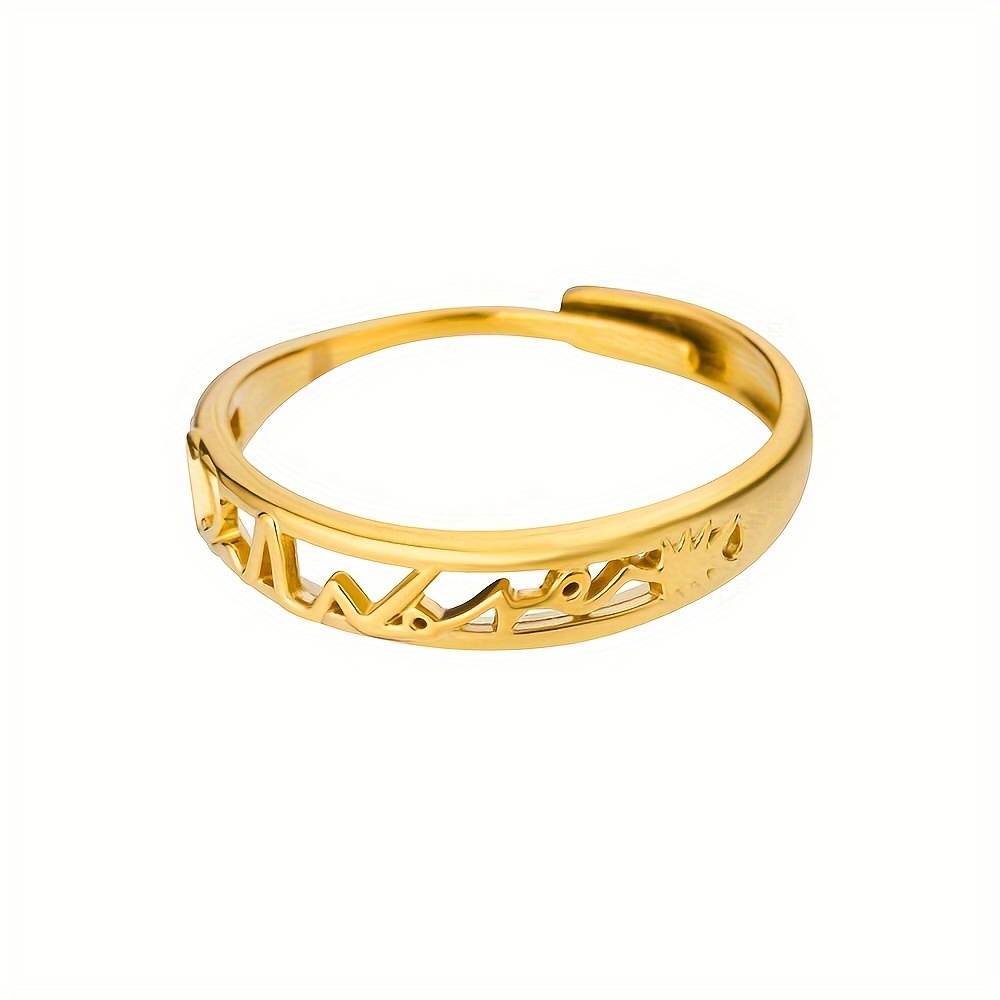 Vintage Open Ring Made Of Stainless Steel 18k Gold Plated - Temu United ...