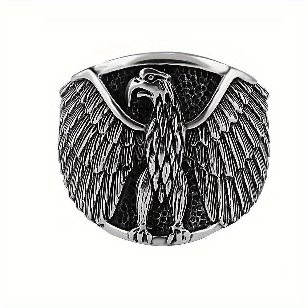 Retro Eagle Ring Fashion Men's Zinc Alloy Ring - Temu United Kingdom