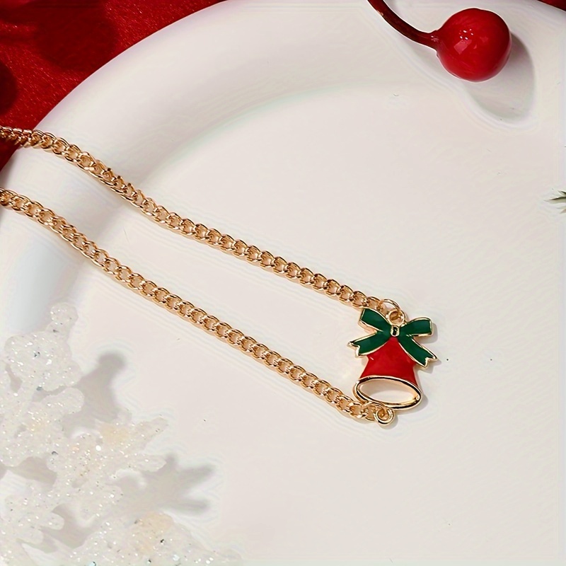 Christmas Theme Cute Pendant Clavicle Chain Necklace X-mas Party Gift ...