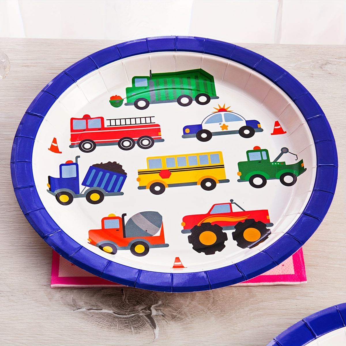 Car Pattern Party Disposable Paper Plate Birthday Decor - Temu New Zealand