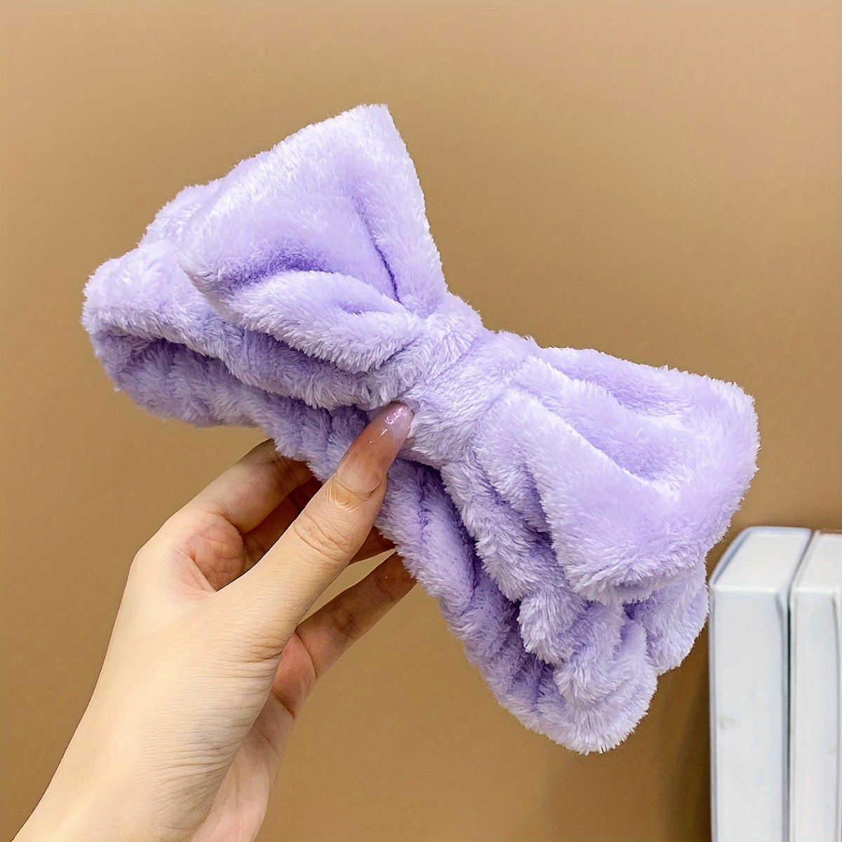 Girls Purple Plush Bow Headband Cute Hair Band - Temu New Zealand