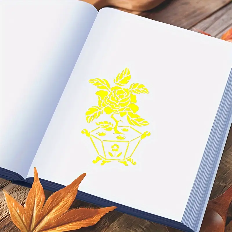1 シート植木鉢ペイントテンプレート Diy 洗って再利用可能 家 床 描画テンプレートツール Temu Japan
