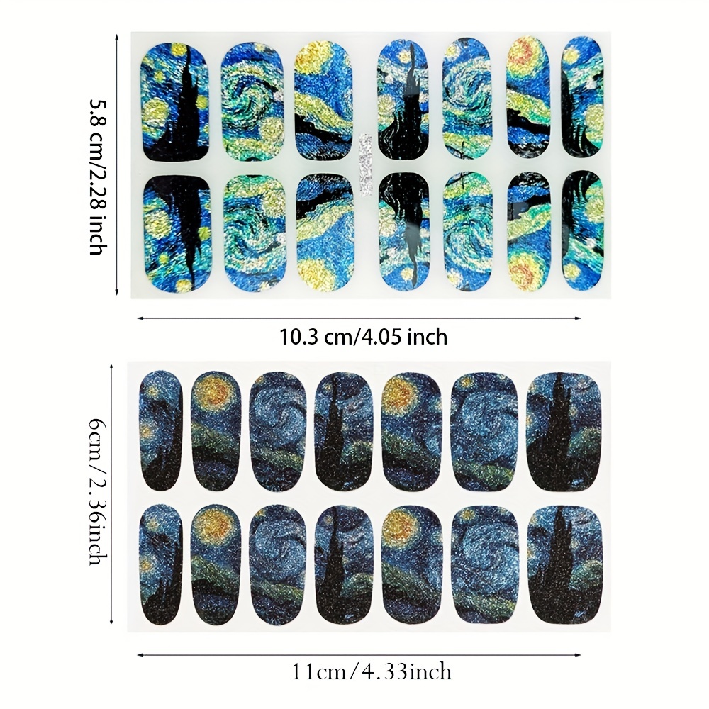 Van Gogh' Nail Polish Stickers Self Manicure - Temu