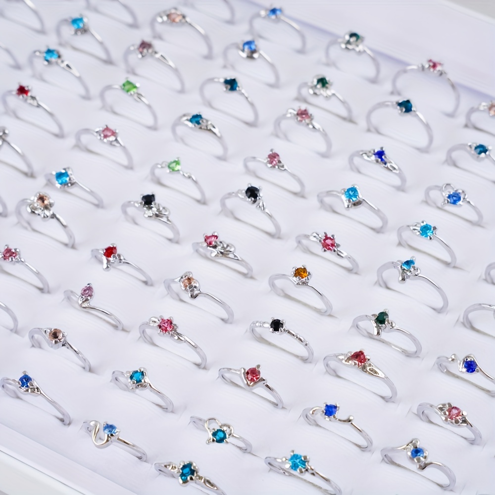 Kpop Style Ring Set Inlaid Rhinestone Trendy Flower / Butterfly / Heart ...