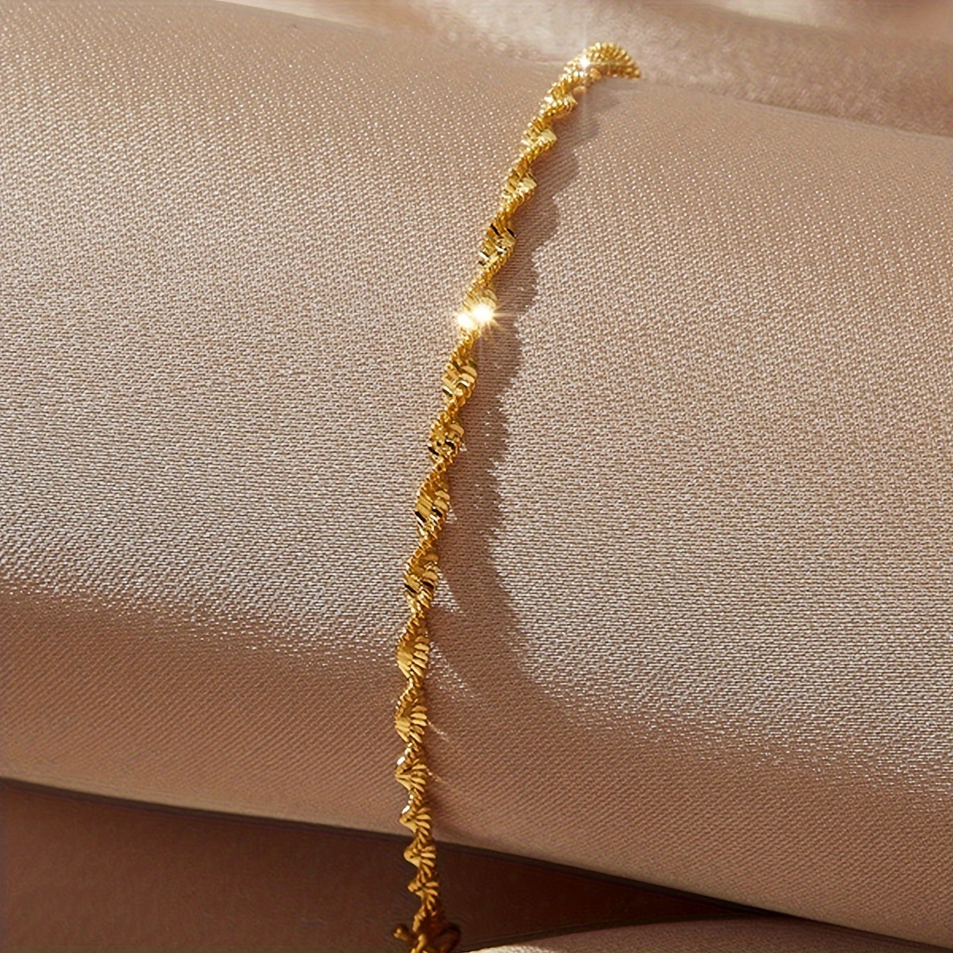 18k Gold Plated Stainless Steel Thin Chain Bracelet Elegant - Temu ...