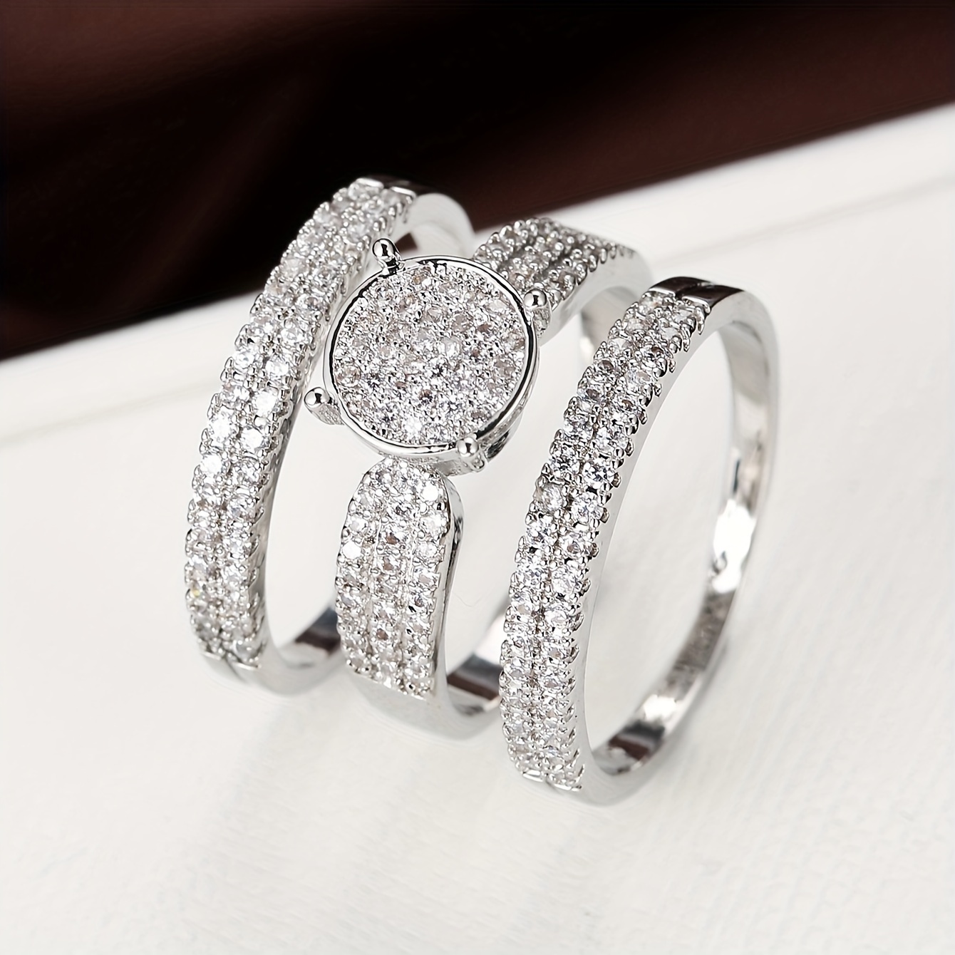 Classy Stacking Rings 18k Plated Paved Full Shining Zirconia - Temu ...