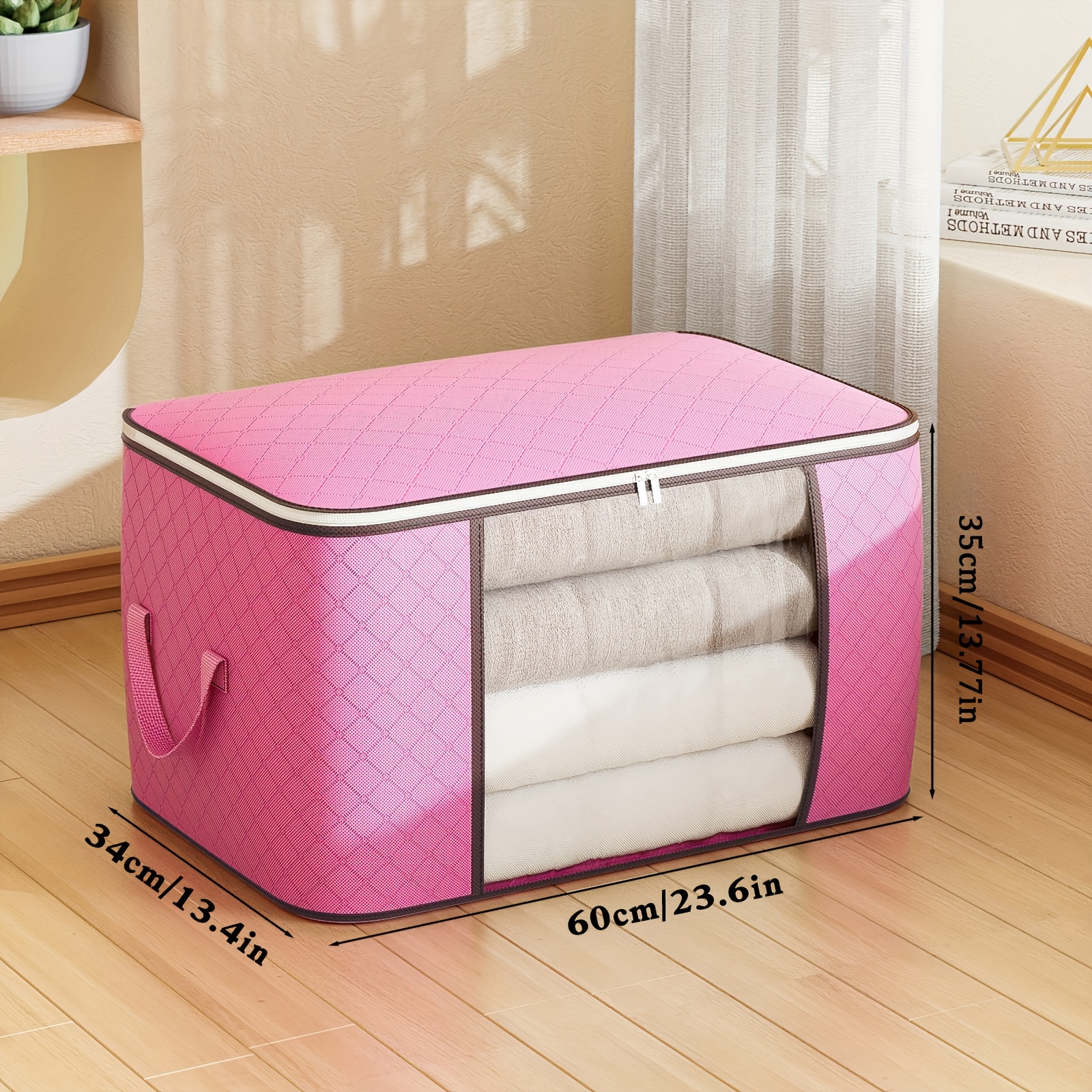 Portable Large Capacity Clothes Storage Bag Argyle - Temu United Kingdom