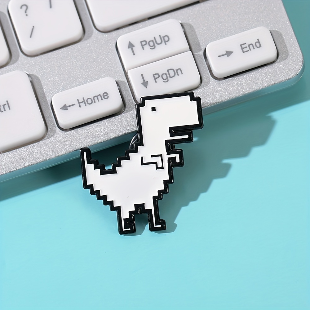 Creative White Small Dinosaur Brooch Pin Funny Metal Badge - Temu New ...