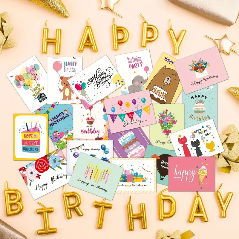 Birthday Cards Envelopes Stickers Blank Happy Birthday Cards Temu United Kingdom