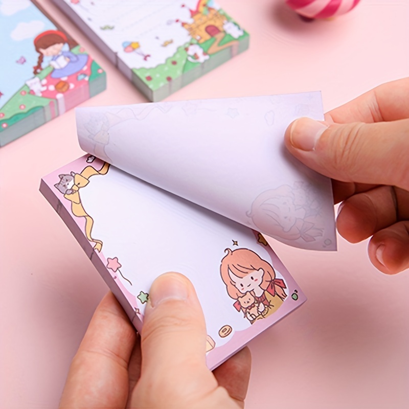 100 Cute Girl Memo Pads Cartoon Portable Message Paper - Temu Canada