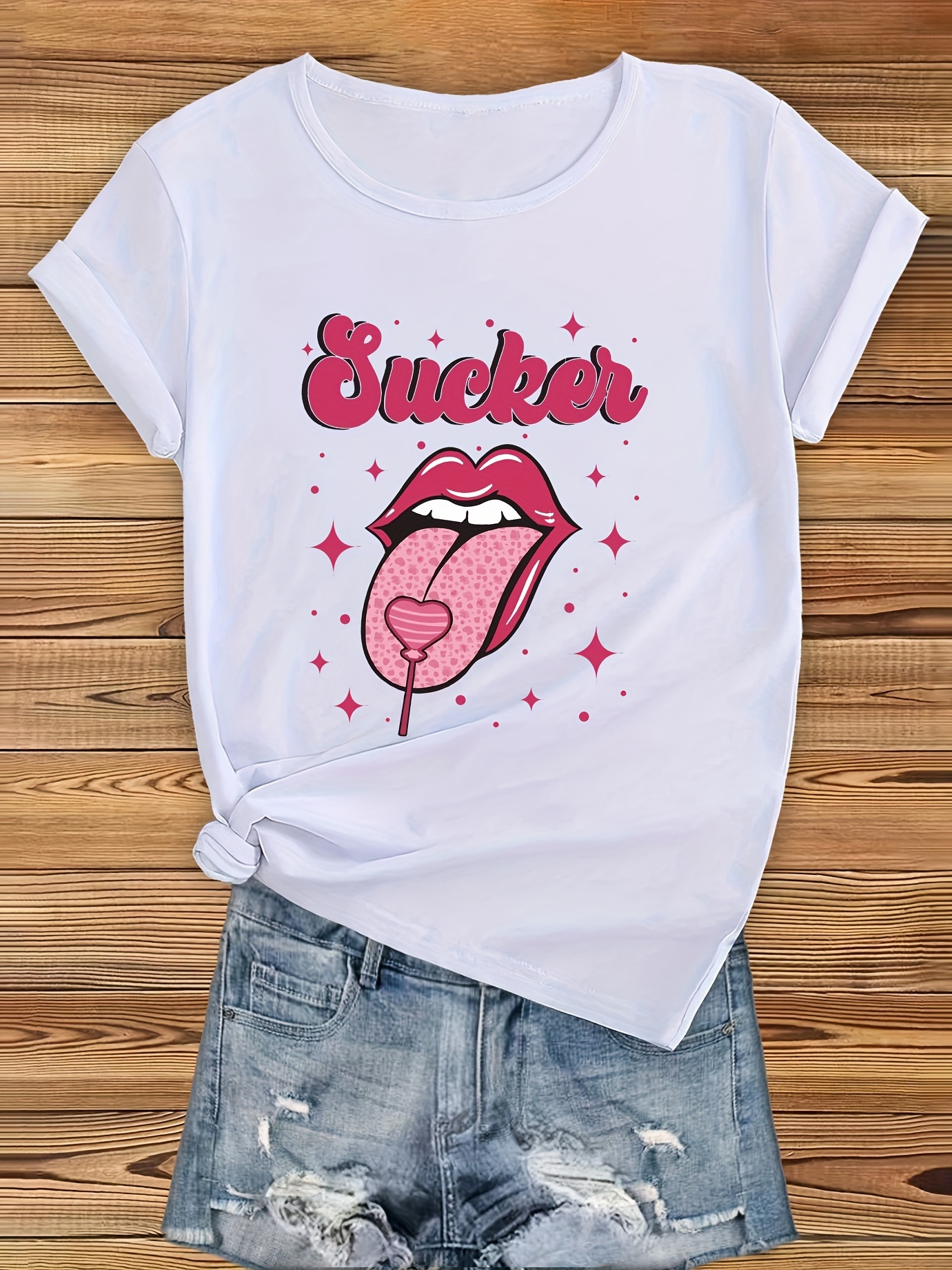 Graphic Print T shirt Short Sleeve Crew Neck Casual Top - Temu Canada