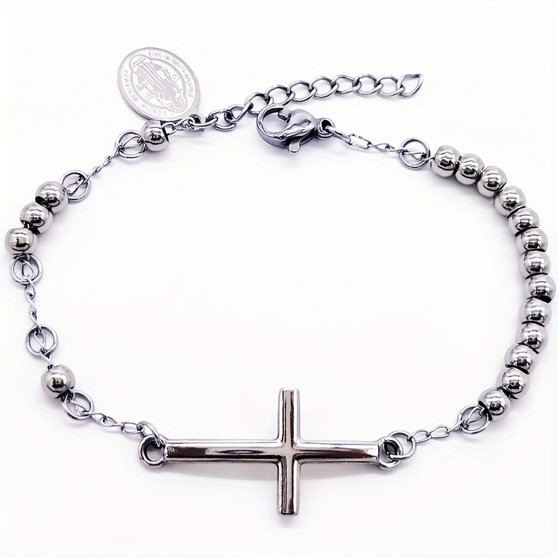 Steel Bracelet Religious Bracelet Cross Pendant - Temu Portugal