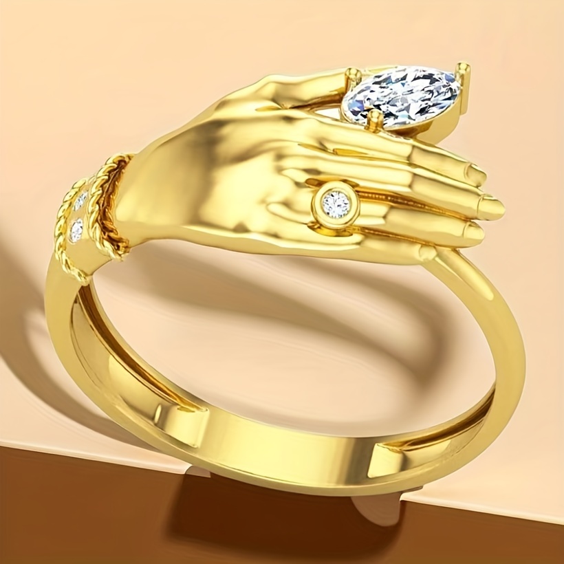 Men's Trendy Exquisite Hand shaped Ring Daily Wear Gift - Temu United ...