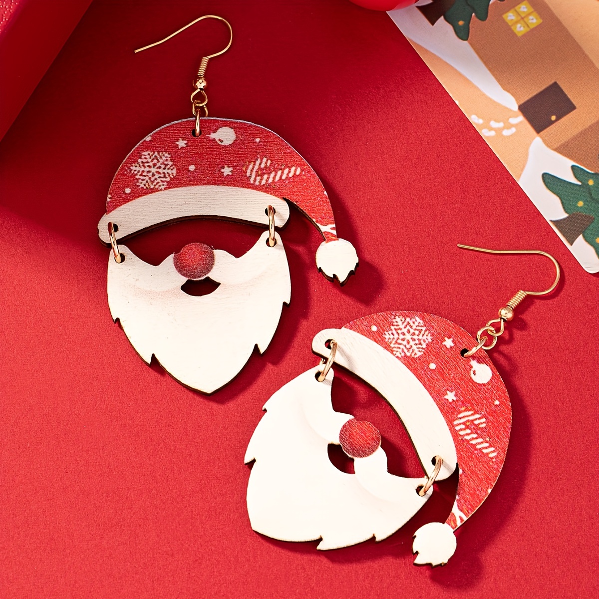 Christmas Ear Jewelry Santa Claus Elk Gnome Design Dangle - Temu United ...