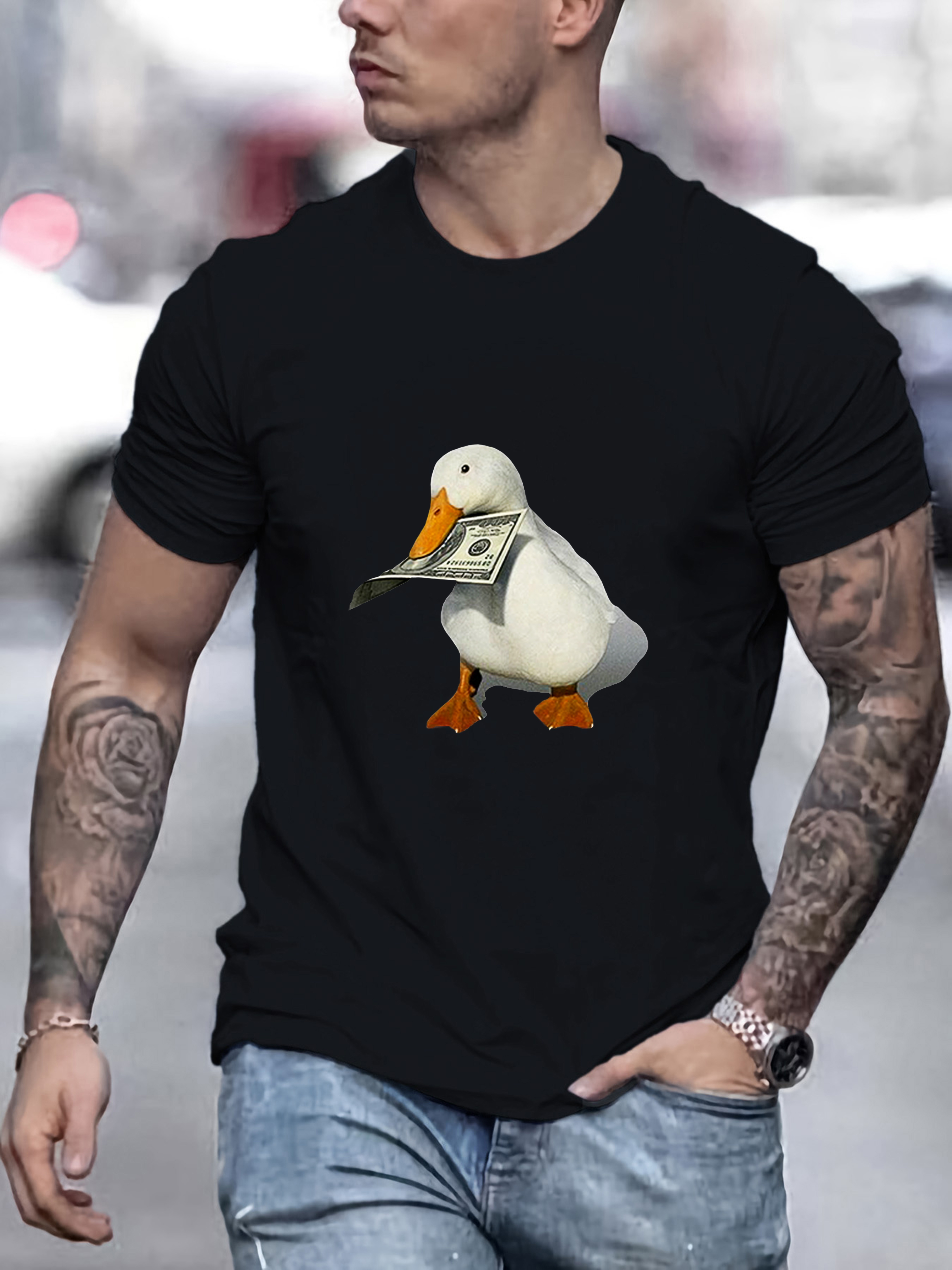 Funny Duck Pattern Men's T shirt Summer Outdoor Graphic Male - Temu Canada