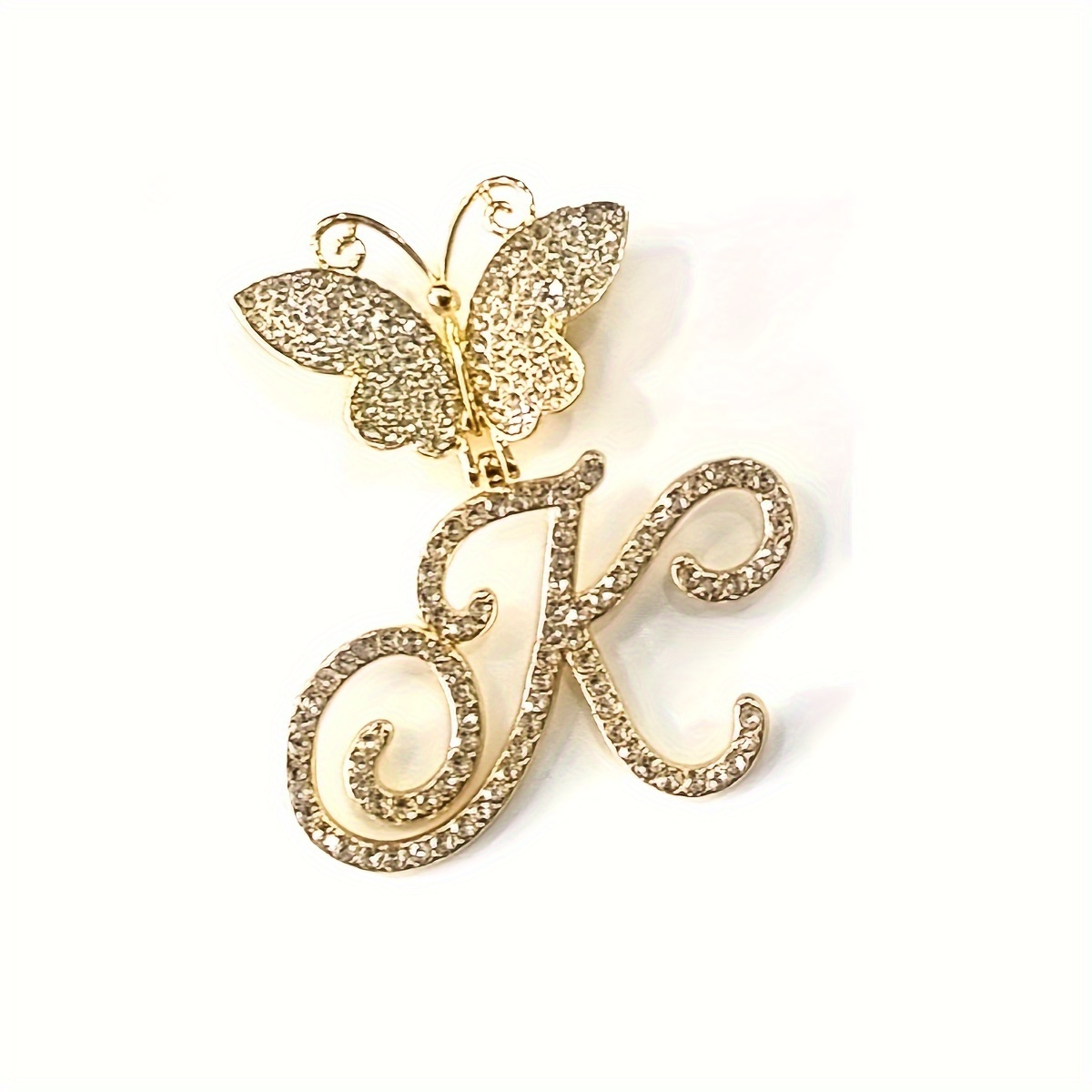 Hip Hop Cursive Letters Butterfly Pendant Necklace Cuban - Temu United ...