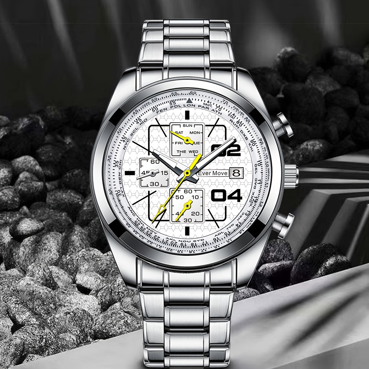 Ever Move Chronograph Men's Fashion Business Leisure Quartz - Temu ...