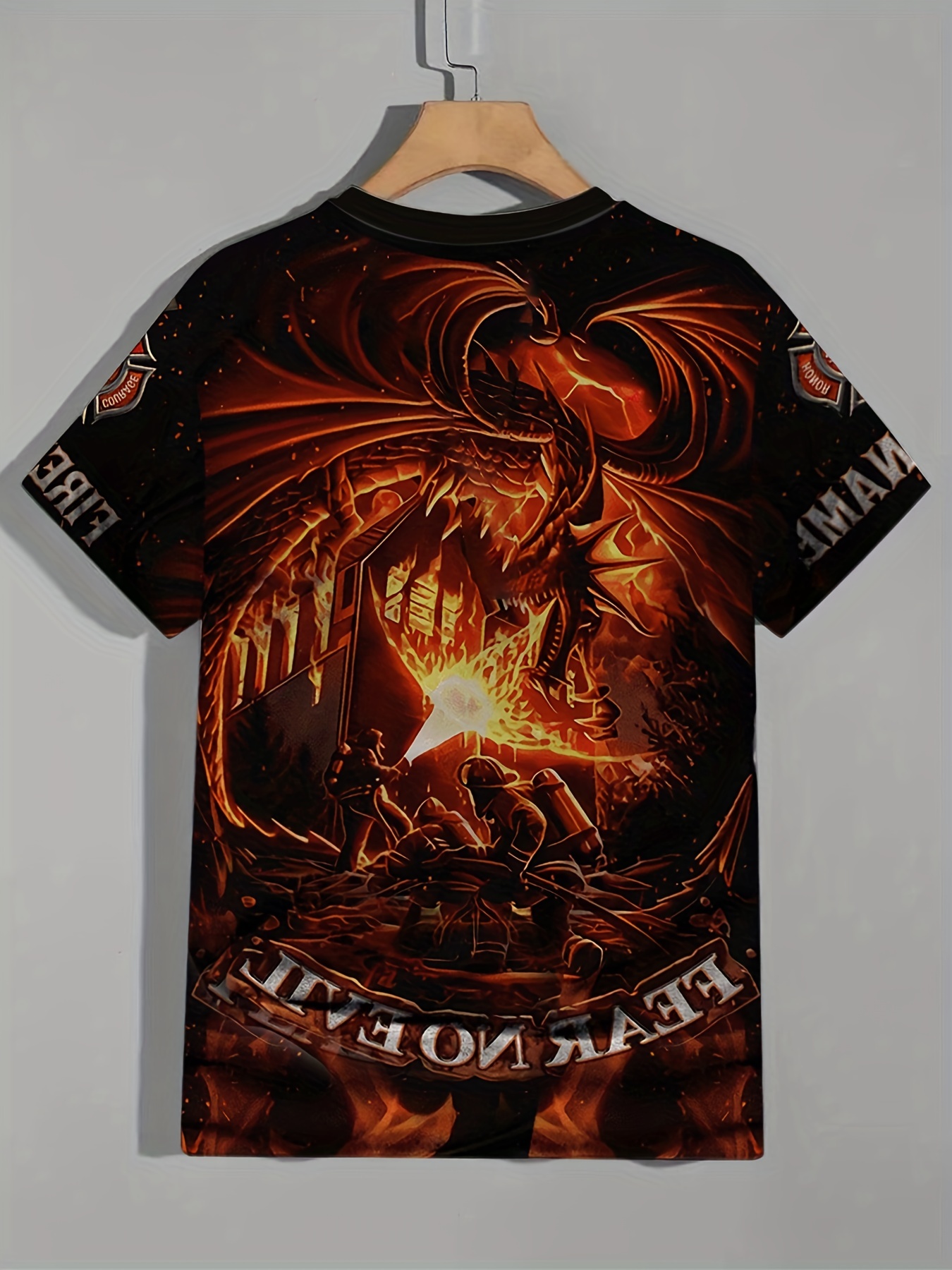 Dragon Fireman 3 Short Sleeve Men's T shrit Crew Neck - Temu United
