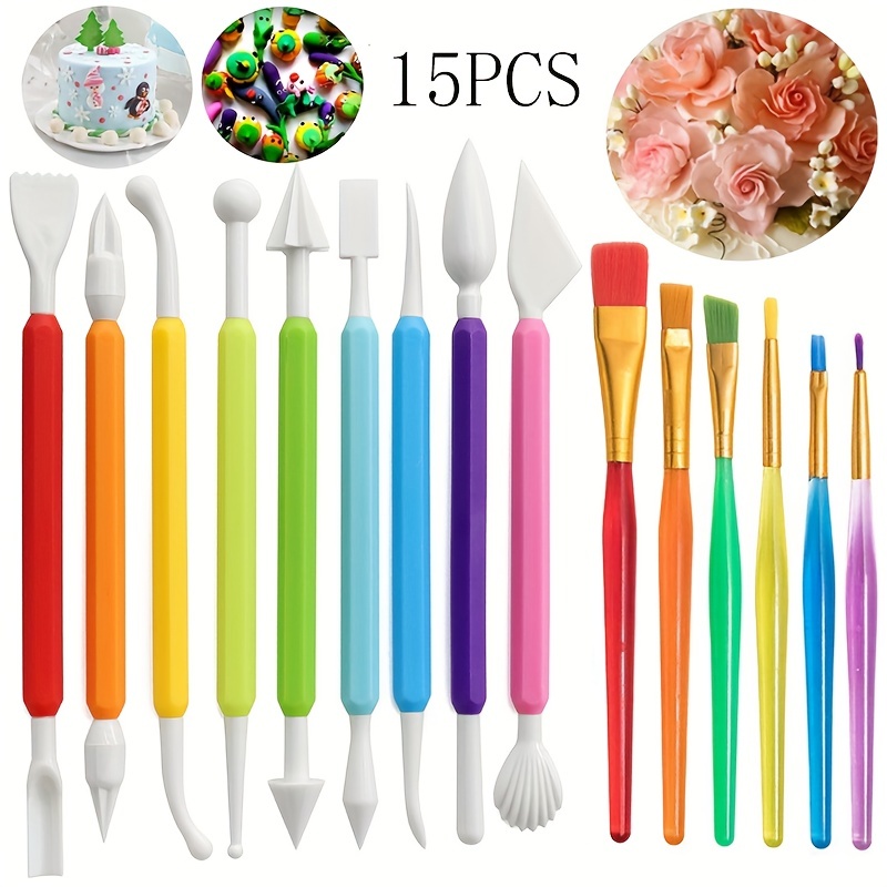 clay tools 16pcs set pottery clay graffiti brush diy sugar cake cube ...