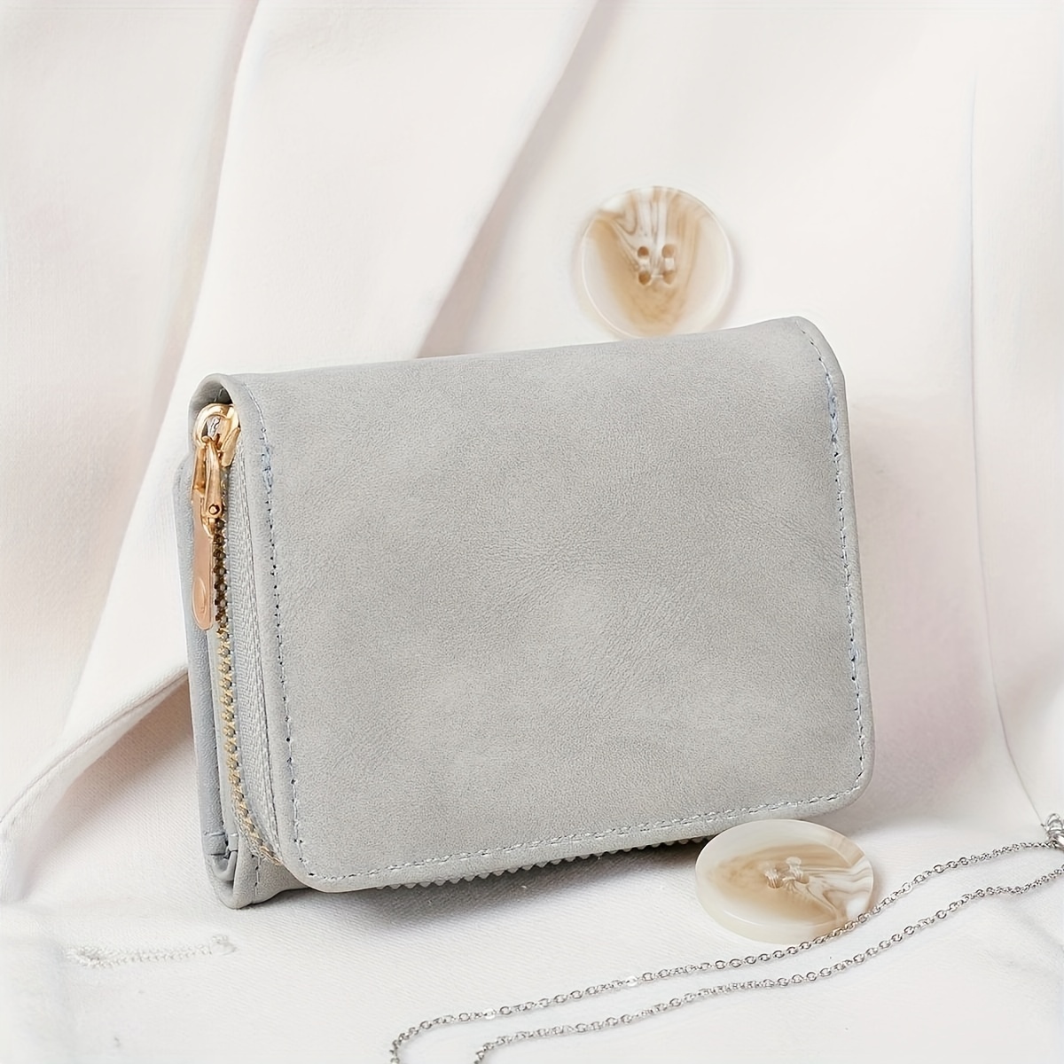 Minimalist Frosted Short Wallet Trifold Coin Purse Clutch - Temu
