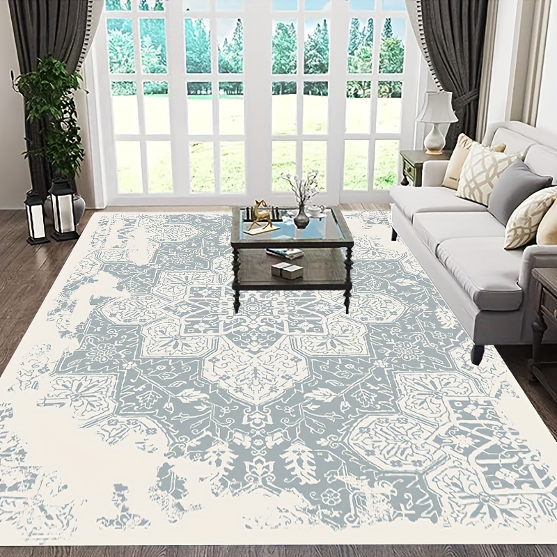 Distressed Print Dornier Area Rug Simple Non slip Faux Wool - Temu Ireland