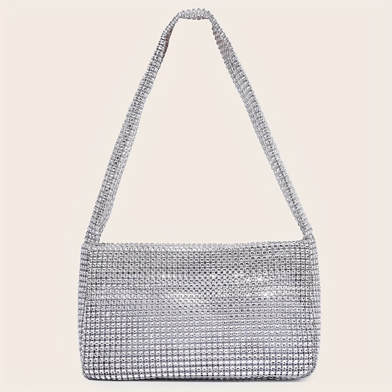 Rhinestone Evening Bag Shiny Zipper Prom Purse Women's - Temu Australia