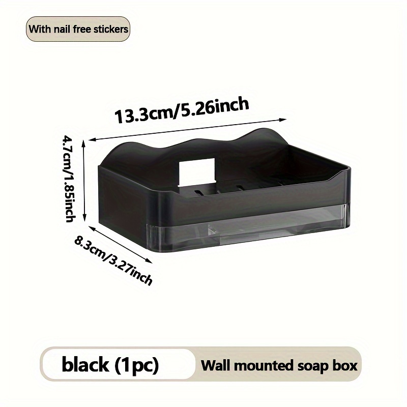 1 2pcs Wall Mounted Soap Holder Plastic Rectangle Soap Rack - Temu ...