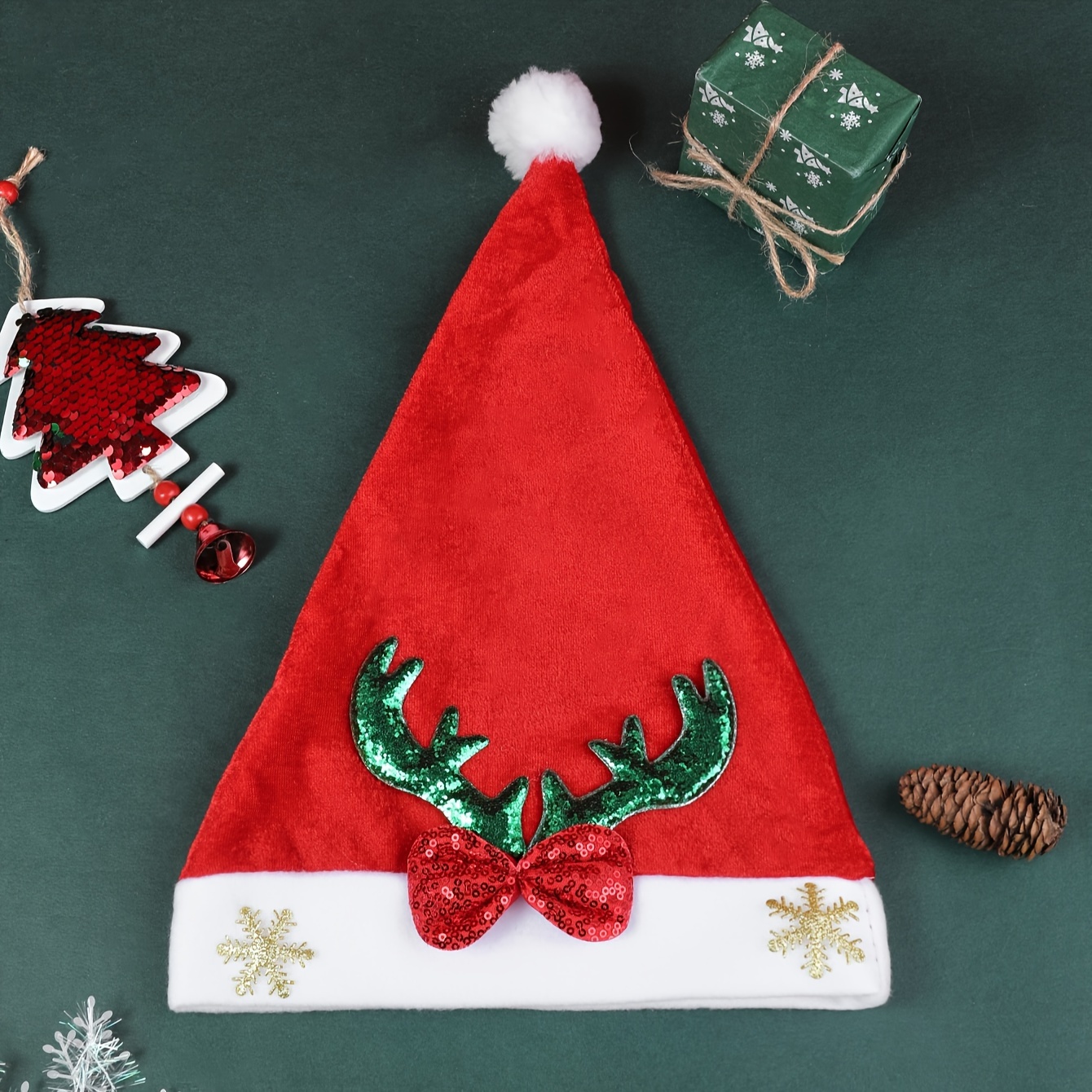 Christmas Hat Santa Hat Xmas Holiday Hats Unisex Velvet - Temu United ...
