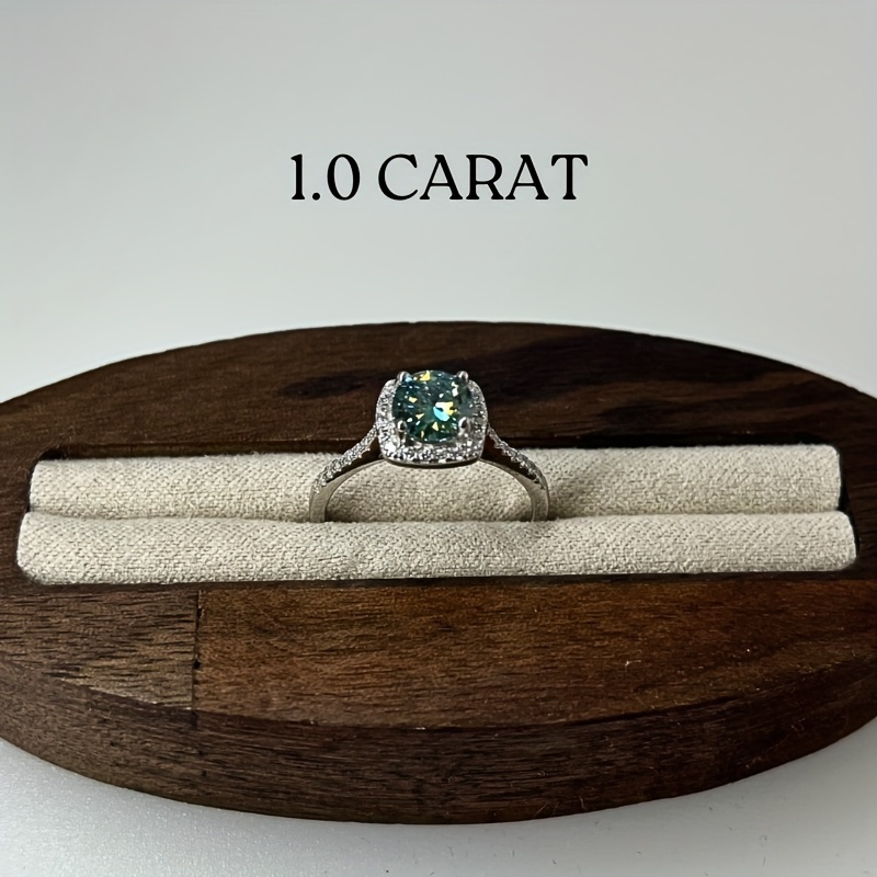 1 Ct S925 Sterling Silver Round Green Moissanite Wedding - Temu Ireland