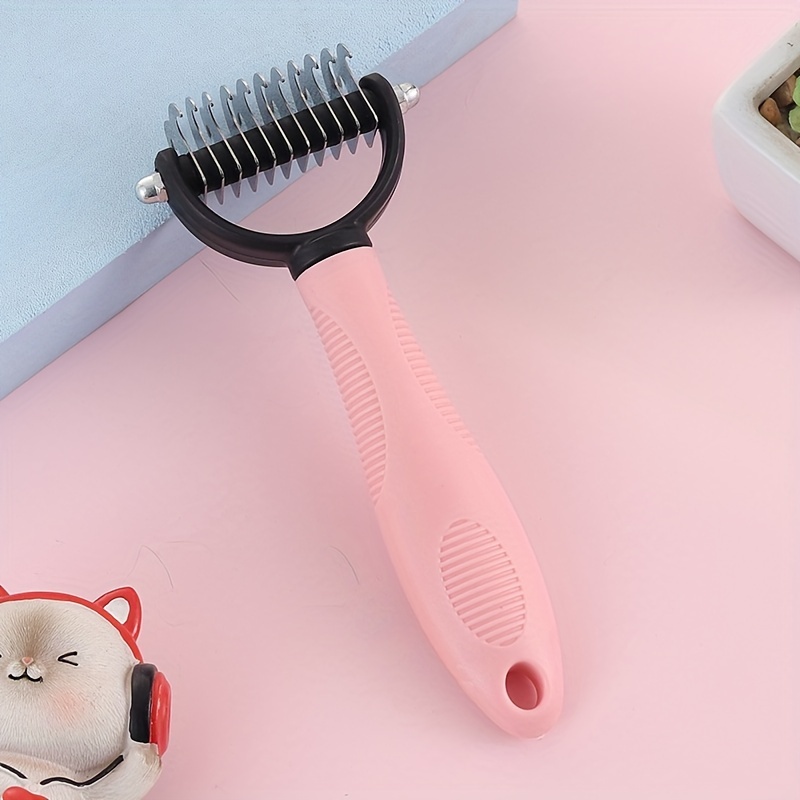 Pet Grooming Tool Double Sided Slicker Pet Rake For Shedding - Temu ...