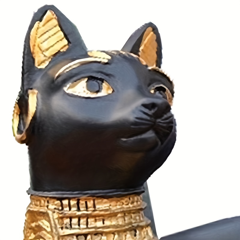 God Figurine Home Office Decor Egyptian Black Cat Resin - Temu