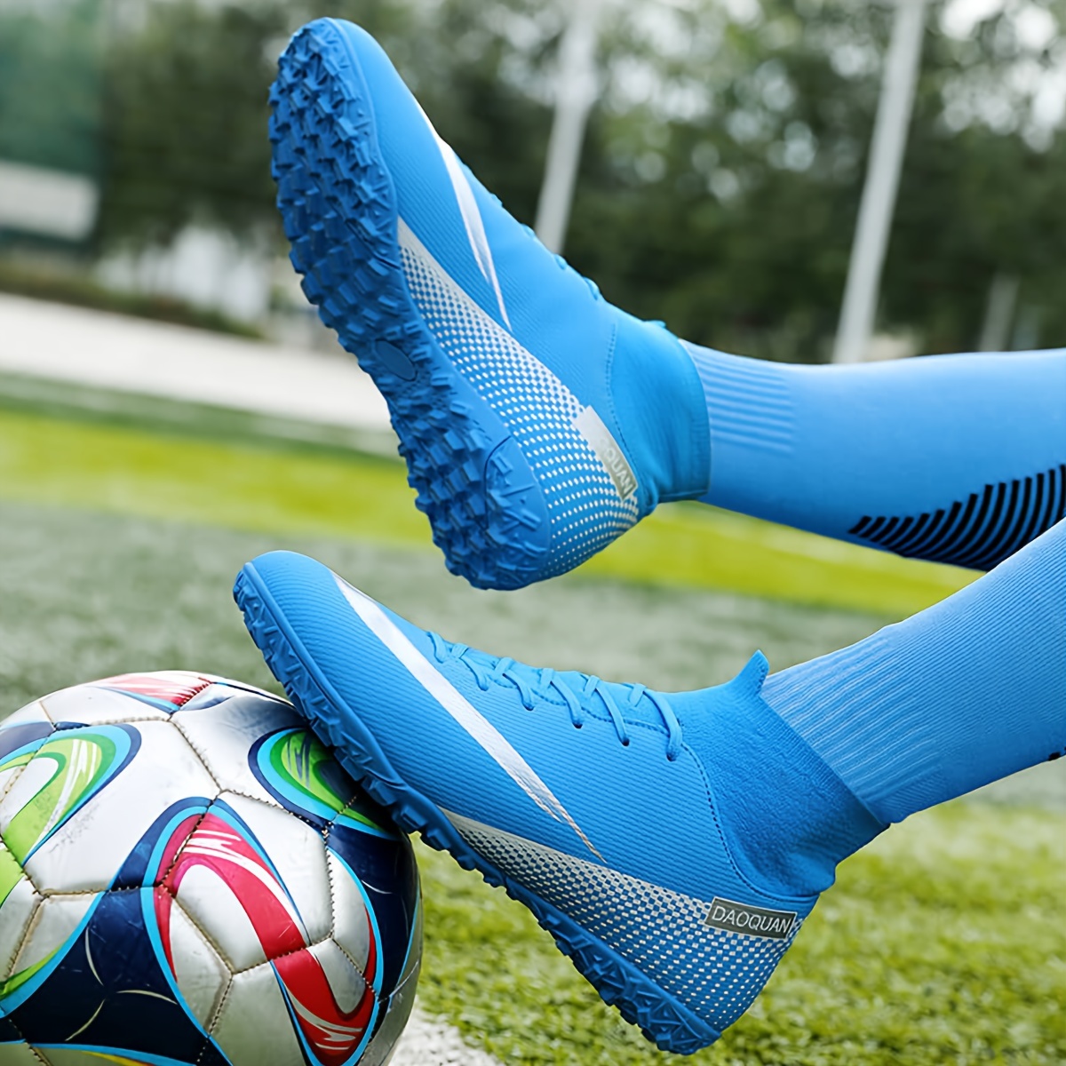 Mens High Top Turf Football Boots Professional Outdoor Anti Skid ...