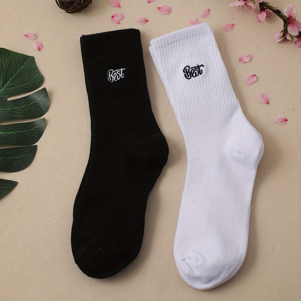 Letter Print Socks Comfy Breathable Tube Socks Women's - Temu New Zealand