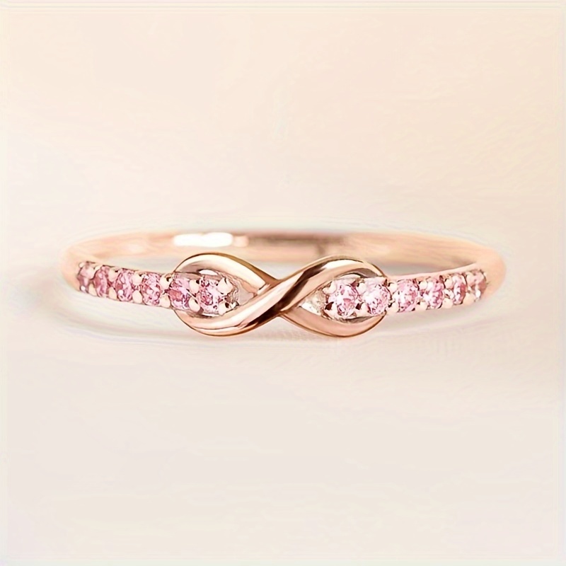 Exquisite Eternity Ring Infinity Design Paved Shining - Temu United Kingdom
