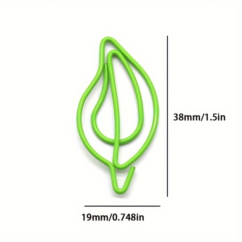 Metal Leaf shaped Paper Clips Creative Colorful Green Curved - Temu Ireland