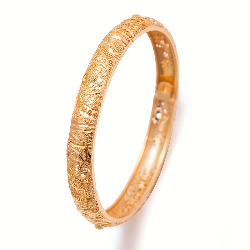 Plated Ladies Cuff Bangle Hand Jewelry Bridal Luxury Ethnic - Temu ...