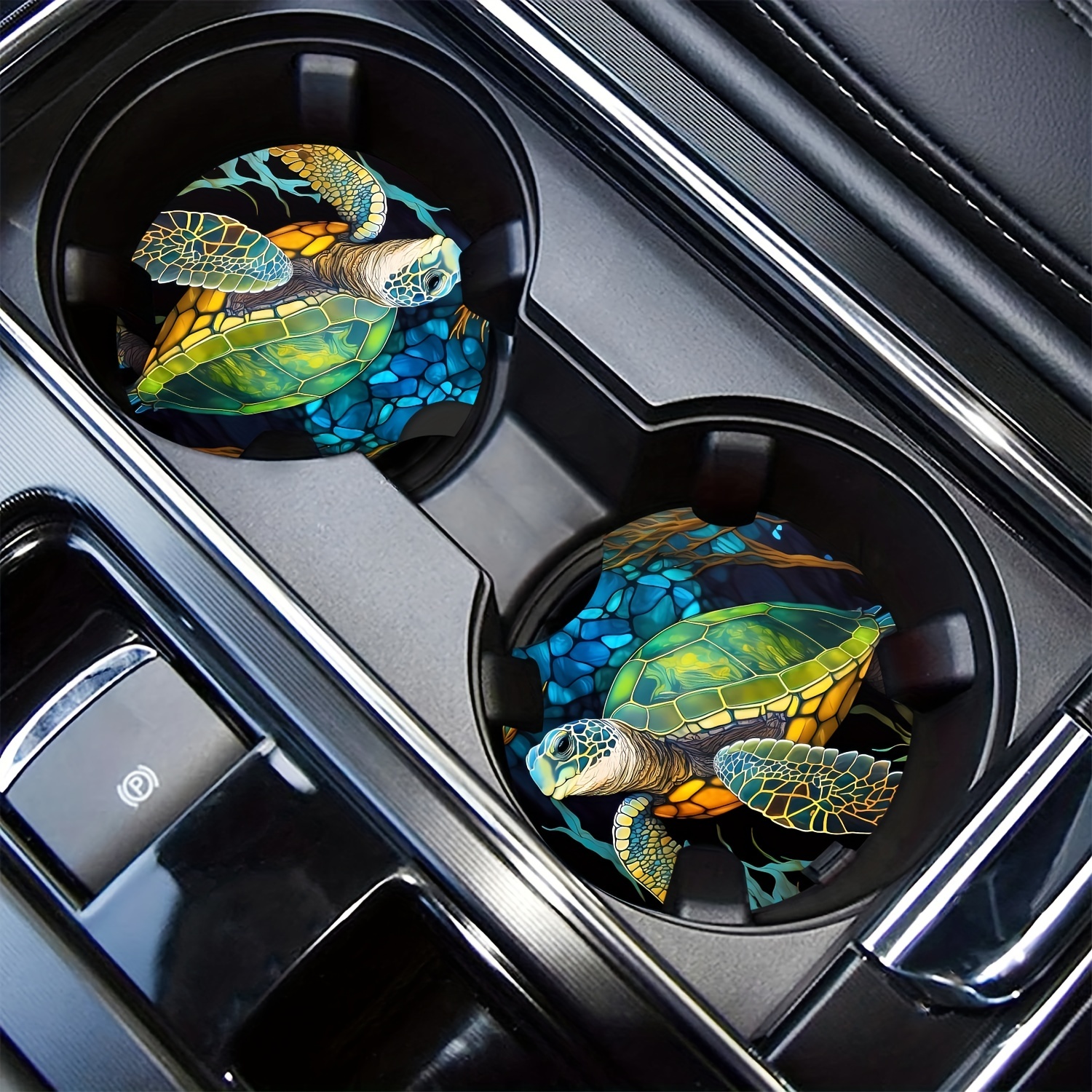 Sea Turtle Pattern Car Cup Holder Coasters Non slip Portable - Temu ...