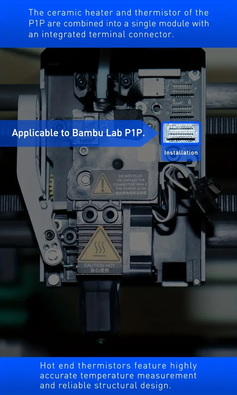 Bambu Lab 3d 프린터용 V20 Hotend 업그레이드 Bambu P1p 3d 프린터 550°c Bi Metal