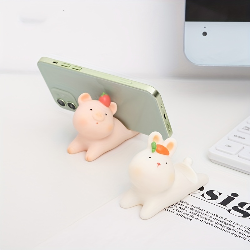 Cartoon Cute Little Animal Desktop Phone Stand Base Creative - Temu